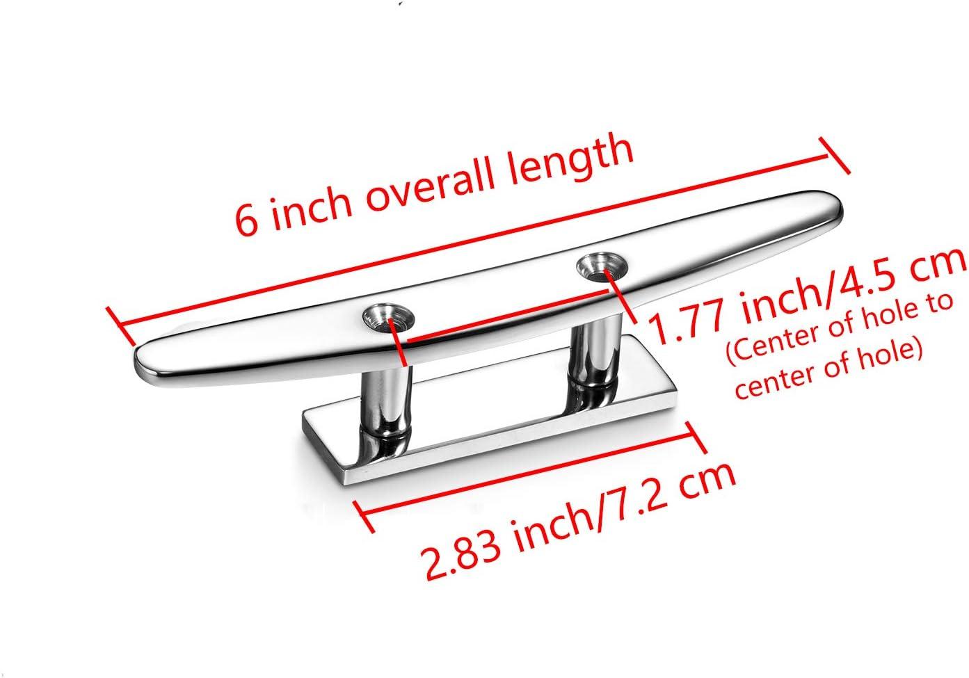 6 Inch Open Base Boat Cleat 2 Pcs - Heavy Duty 316 Stainless Steel Dock ...