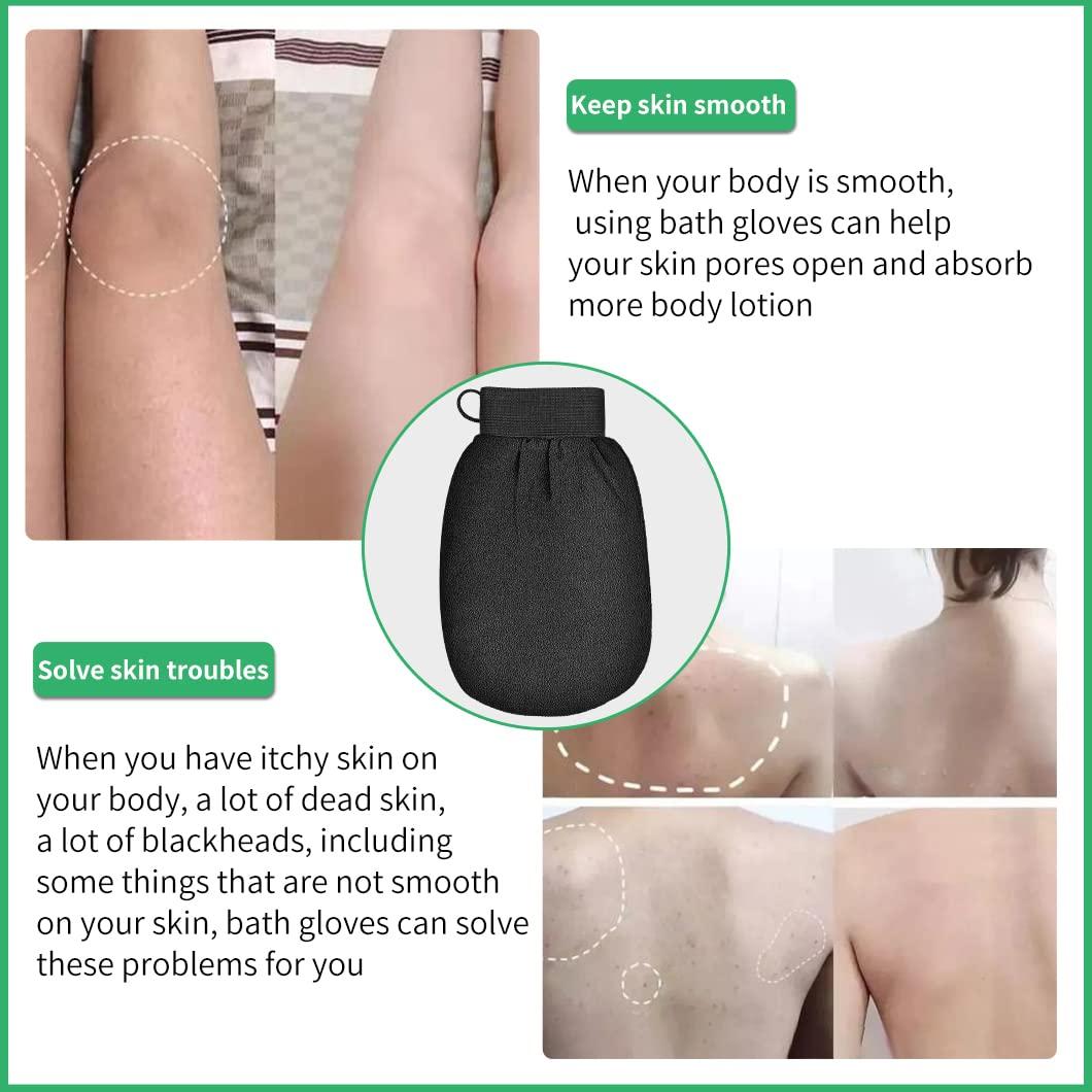 Korean Exfoliating Glove 3pc Set - Body Exfoliator for Dead Skin ...