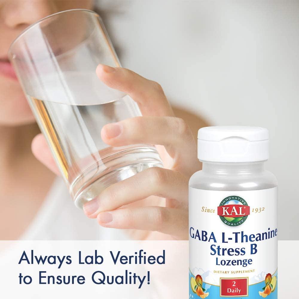 KAL GABA L-Theanine Stress Relief Lozenge - Natural Mango Tangerine ...