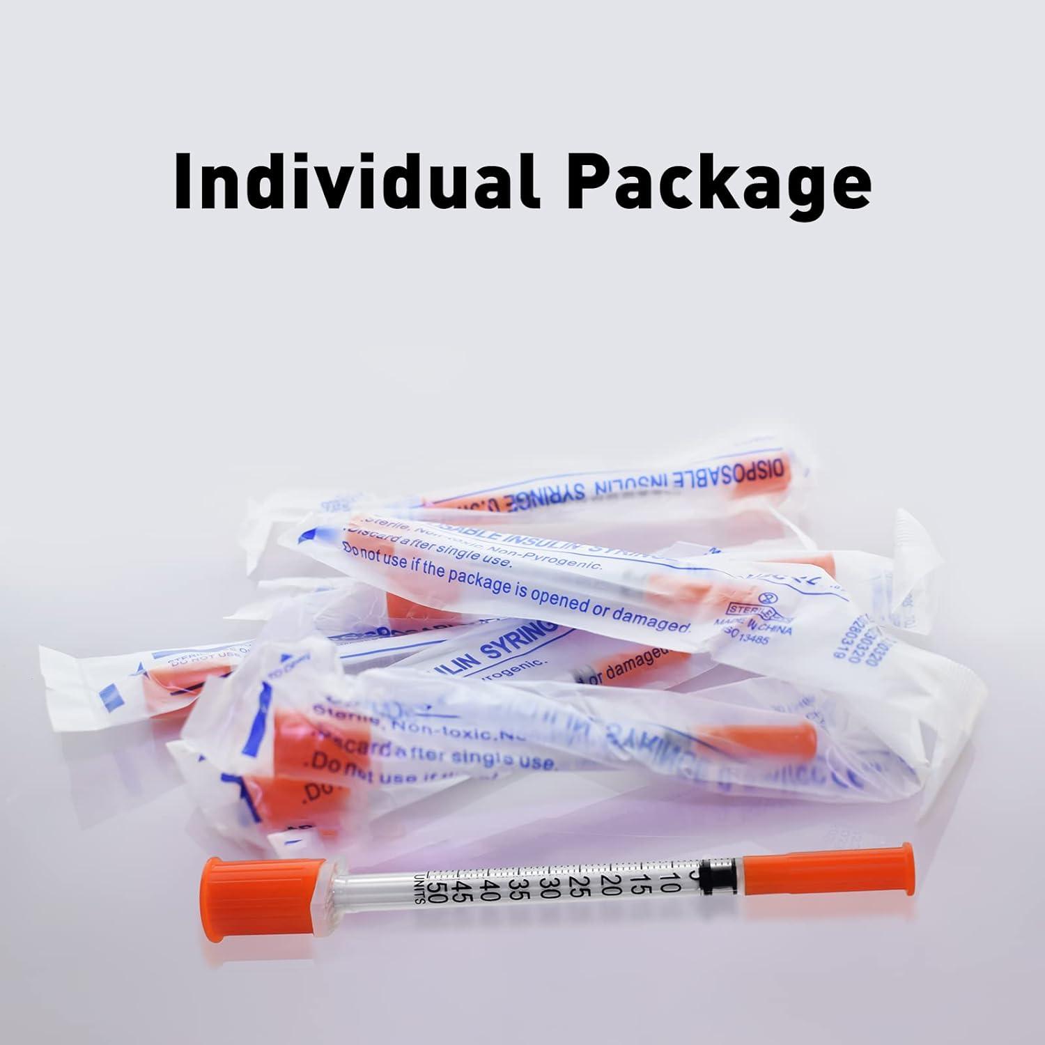 U-100 0.5cc 30G 5/16 Syringe 100 Pack - Individually Sealed 0.5ml 31G | Buy Now with Express ...