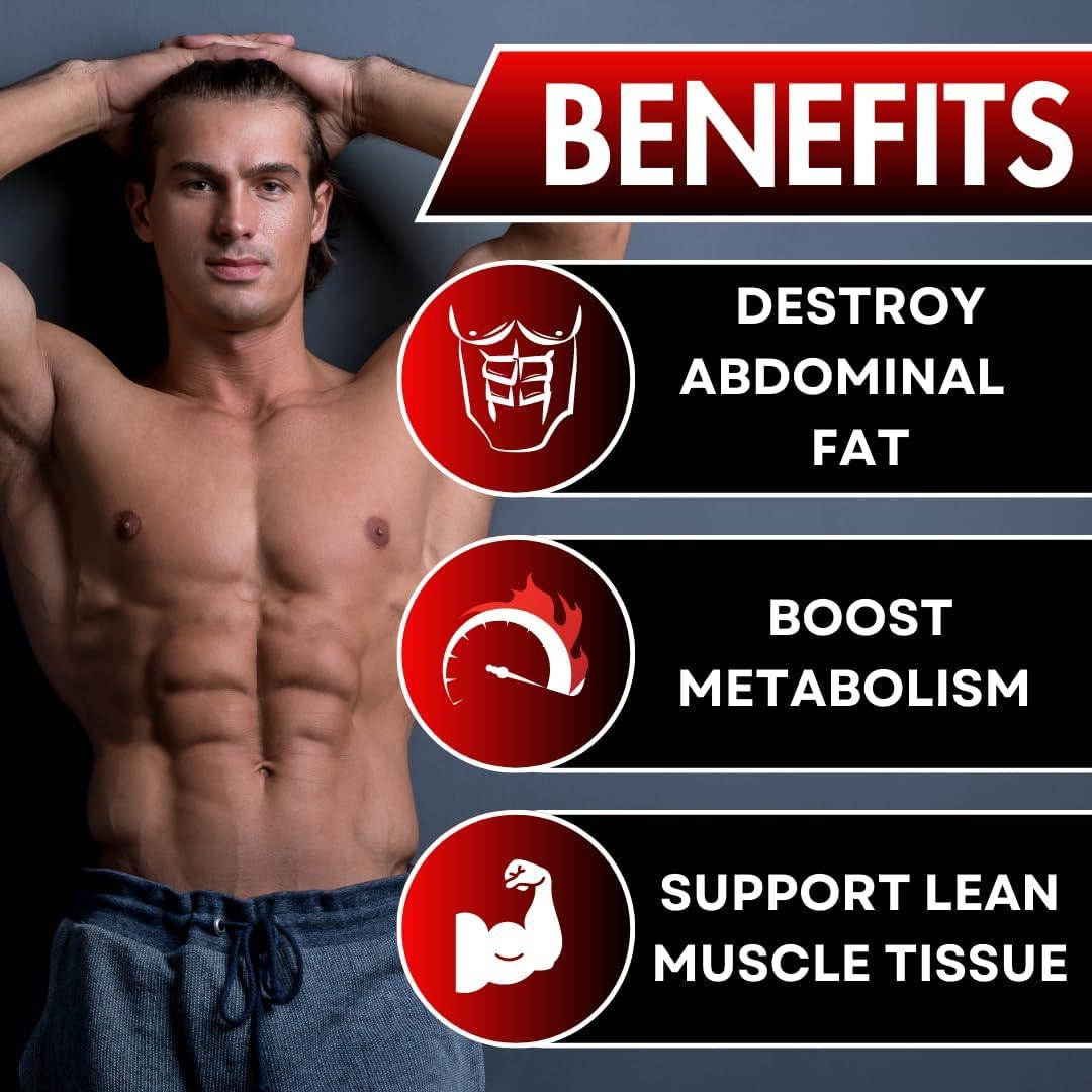 Men's Belly Fat Burner - Supports Lean Muscle Growth - 90 Softgels ...