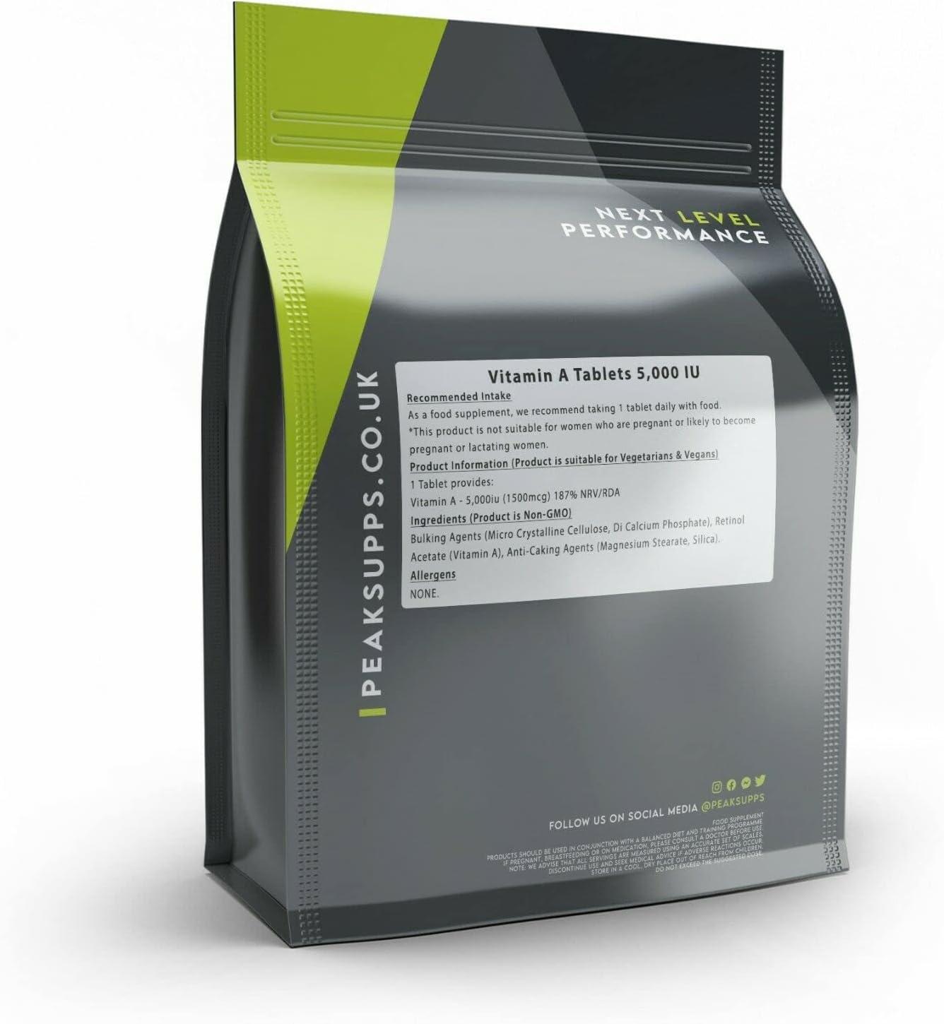 High Potency Vitamin A Tablets 5000 IU (1500mcg) - 180 Tablets ...