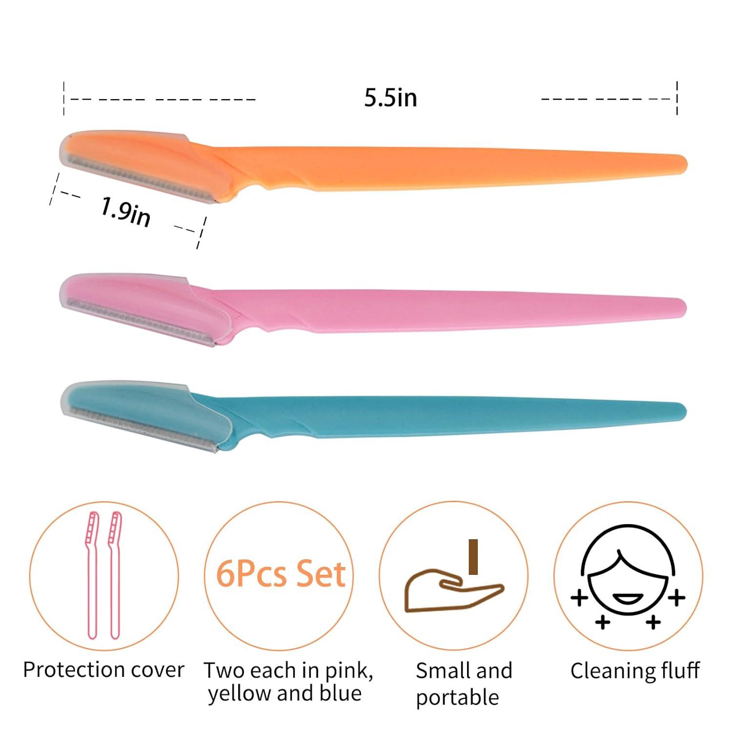 Buy Luckyopt 6-Piece Eyebrow Razor Set | Stainless Steel Multi ...