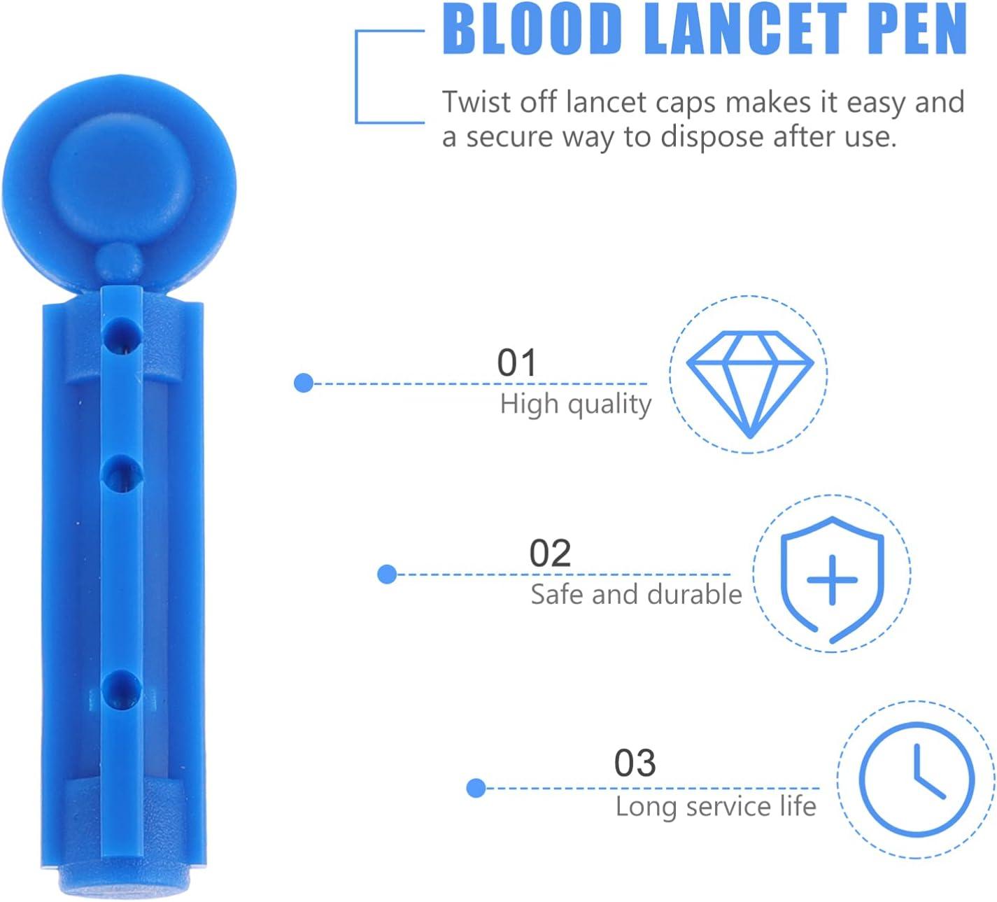 EXCEART Bloodletting Pen 200Pcs Disposable Sterile Blood Lancet Needles ...
