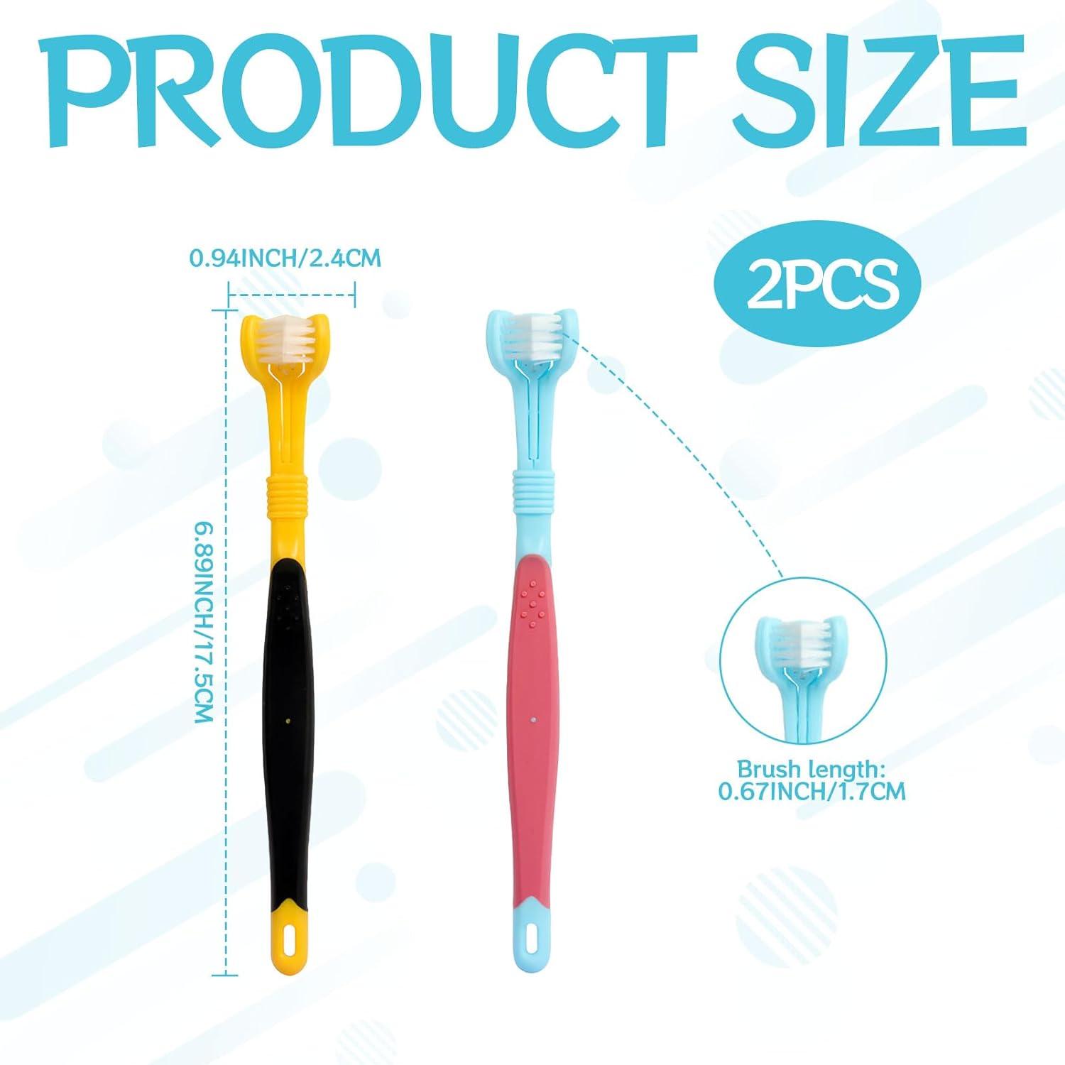 Autism Toothbrush 2 PCS - 3 Sided Sensory Toothbrush for Kids & Adults ...
