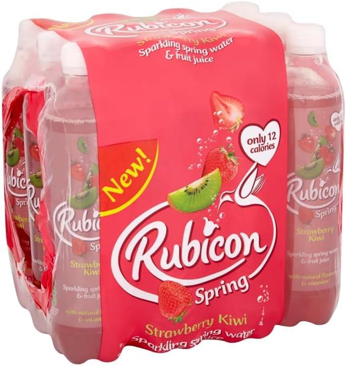 12 x Rubiconn Spring Strawberry Kiwi Flavoured Sparkling Spring Water ...