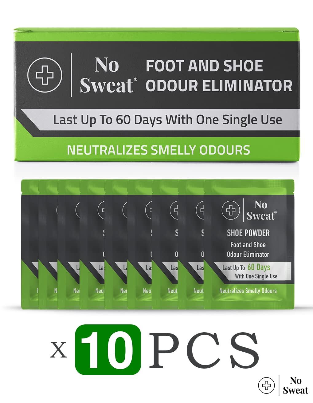 No Sweat Foot and Shoe Odour Eliminator Powder - Lasts Up to 60 Uses ...