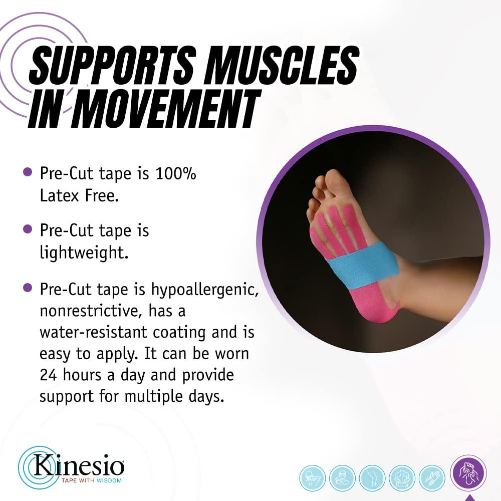 Kinesio Pre-Cut Foot Tape - Easy Application for Effective Support ...