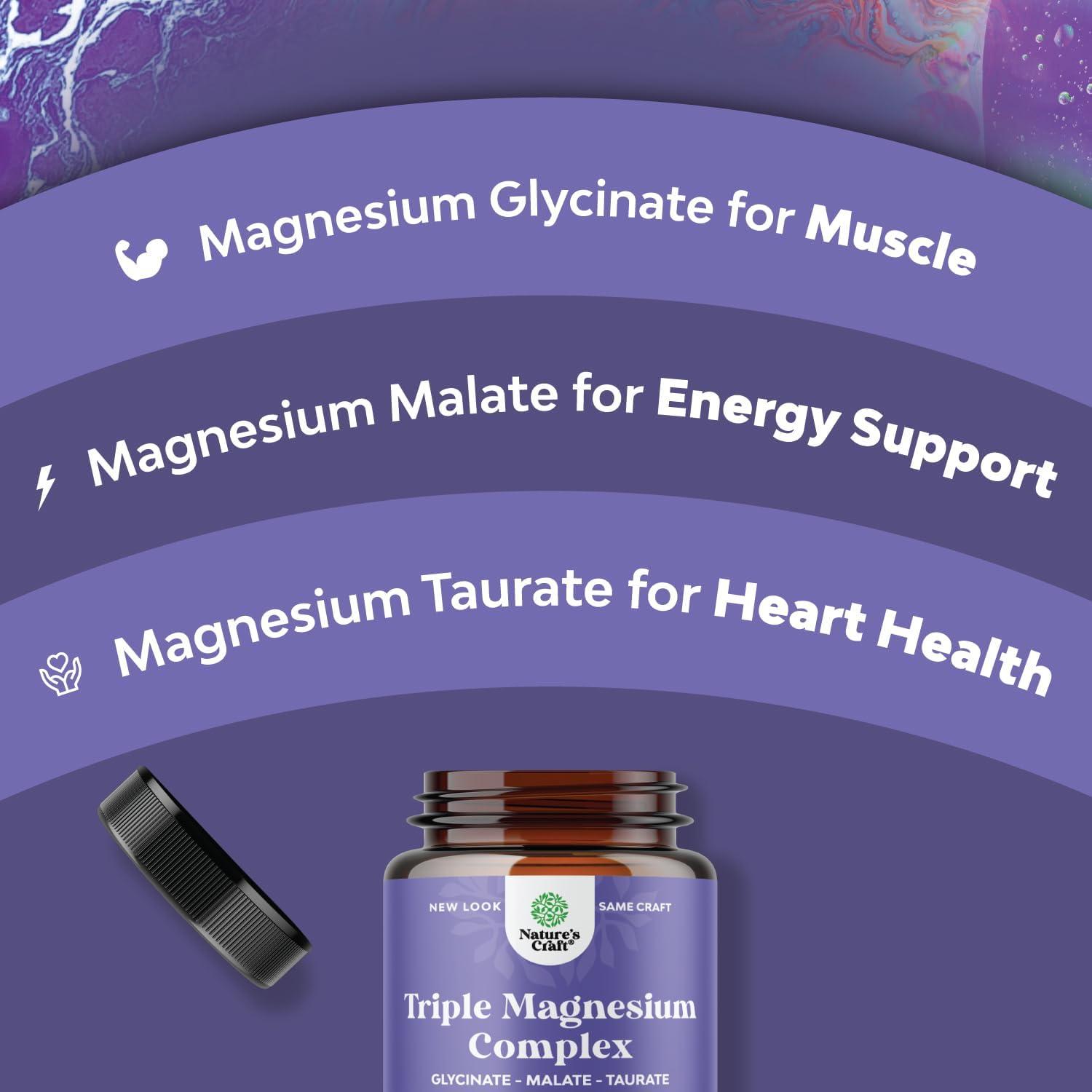 Triple Magnesium Complex 400mg - High Absorption Taurate, Glycinate ...