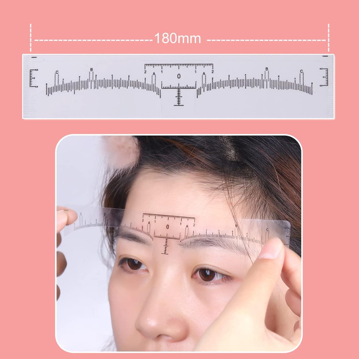 100 Pack KINGMAS Disposable Eyebrow Ruler: Microblading Adhesive ...