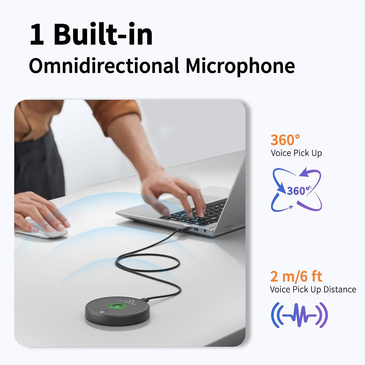 AIRHUG USB Microphone Desktop Computer Mic Mute Button with LED AI ...