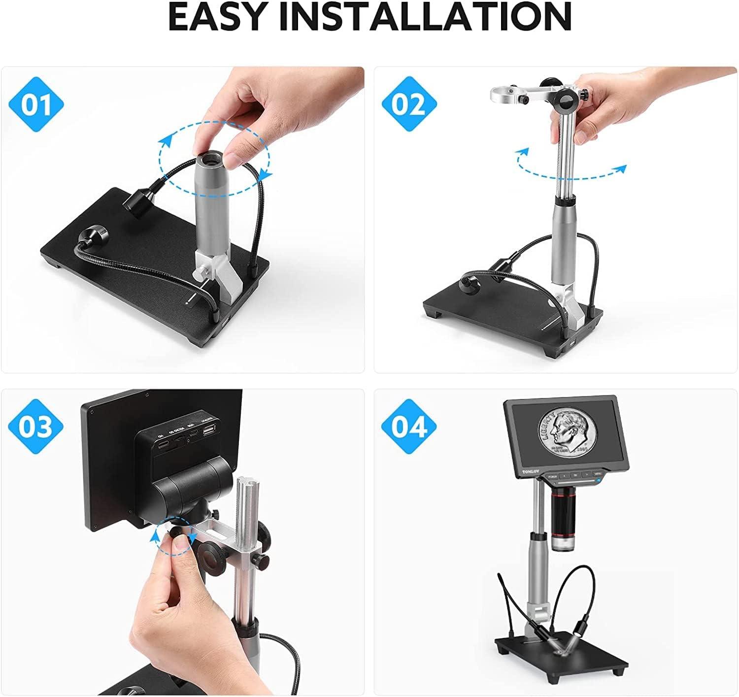 TOMLOV Digital Microscope Extension Tube ET02 - 6 inch Extender Pole ...