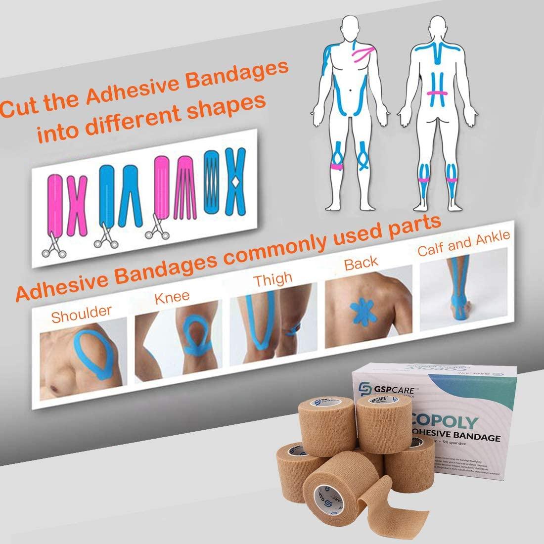 Self Adherent Bandages Wrap 2 x 5 Yards - 6 Count Pack | Flexible ...
