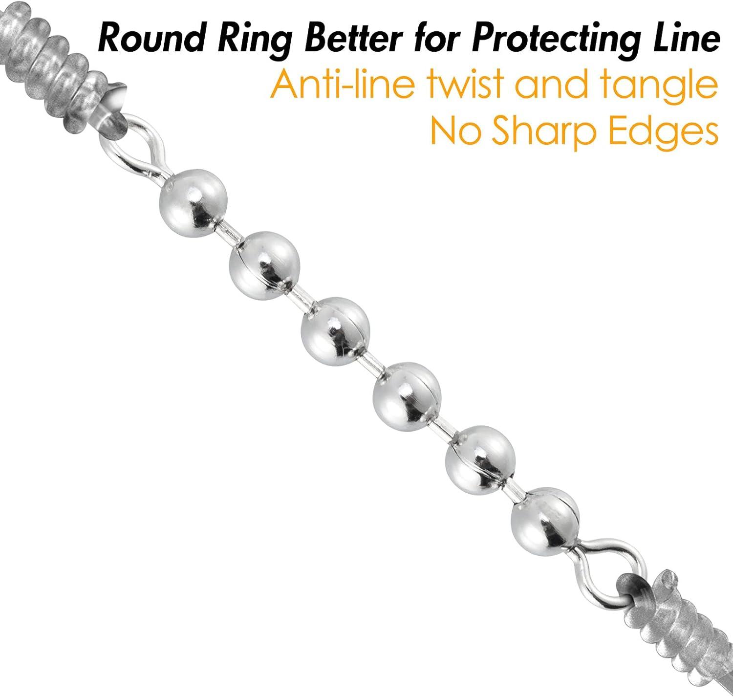 Dr.Fish 20 Pack Stainless Steel Fishing Bead Chain Swivels Catfish ...