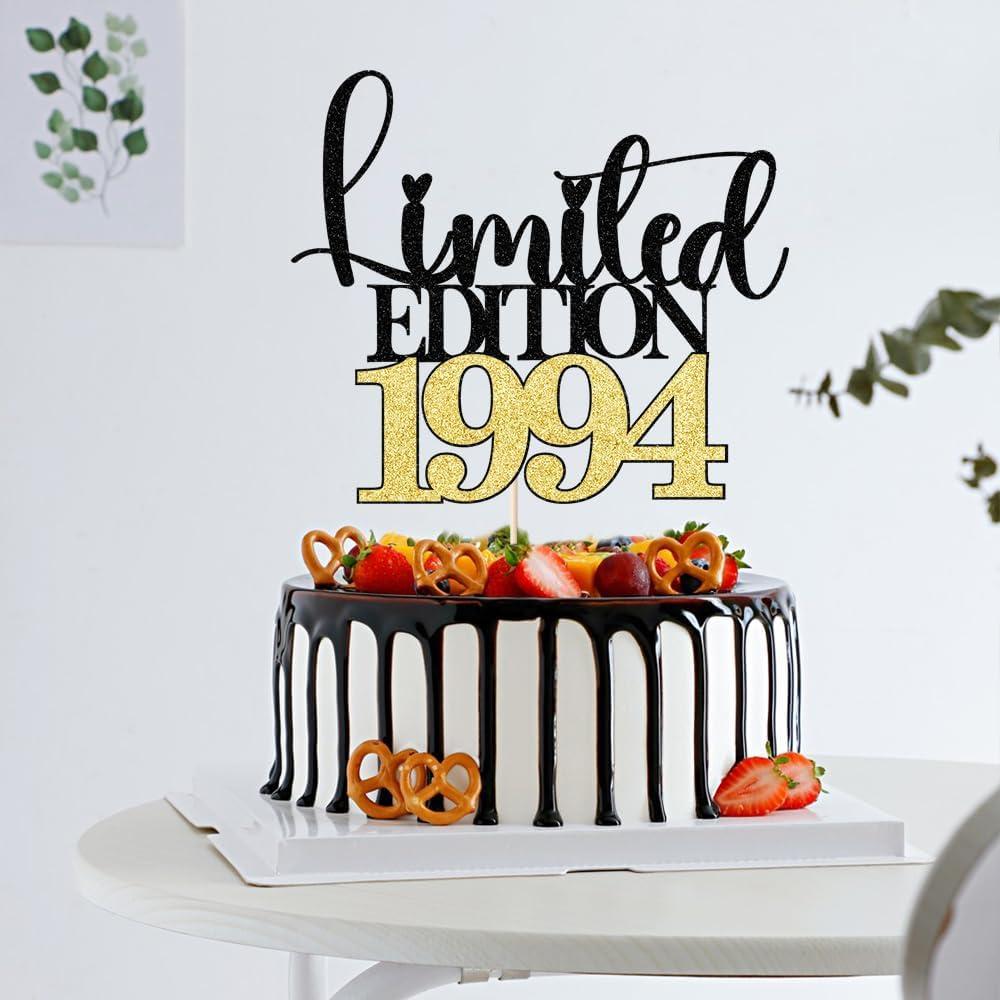 Gtseryeio Limited Edition 1994 Cake Topper Black Gold Glitter Men and ...