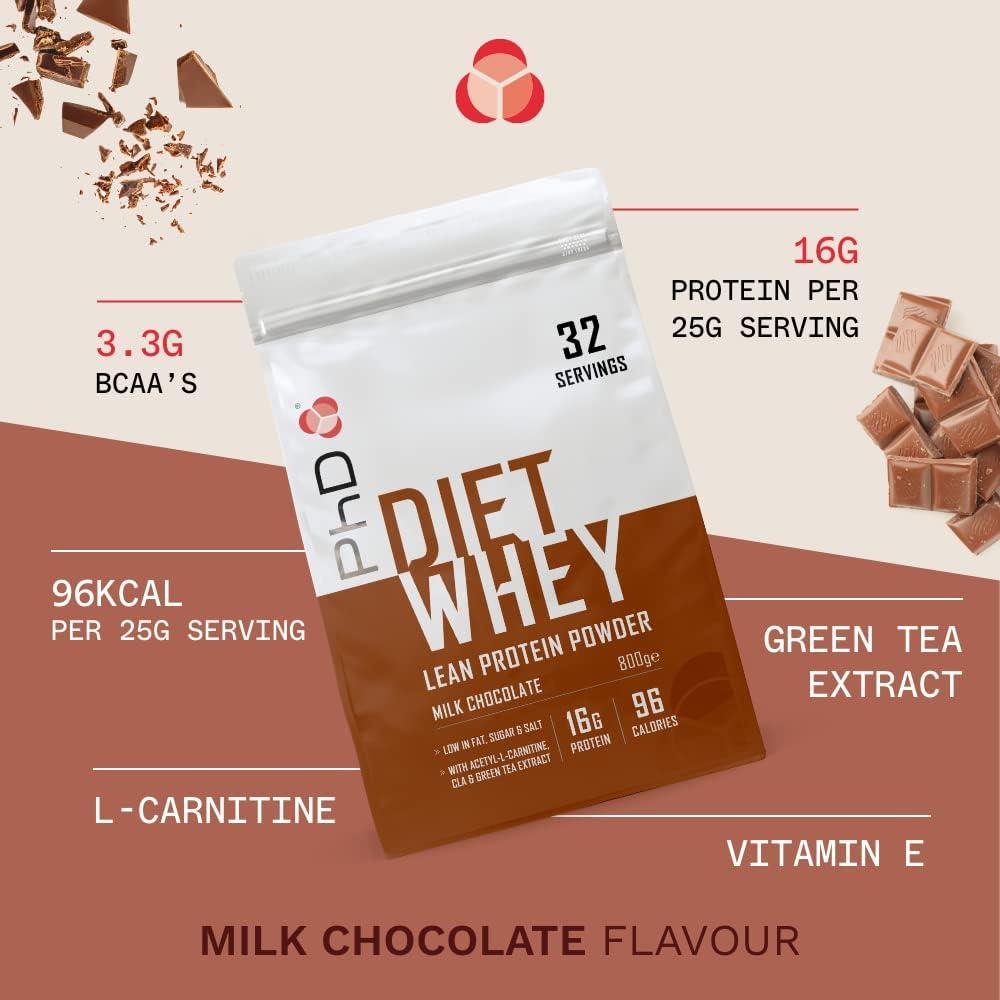PhD Nutrition Diet Whey Low Calorie Protein Powder - Milk Chocolate ...