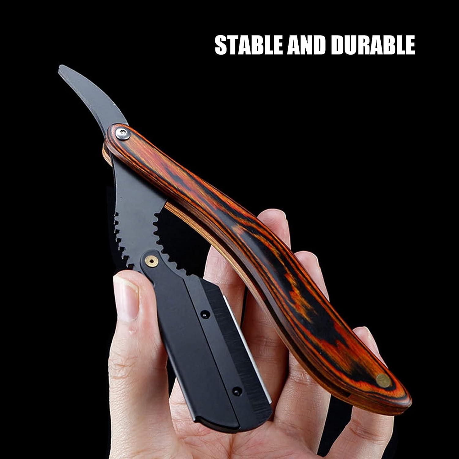 Vintage Folding Razor | Multifunctional Straight Edge Razor with Wooden ...