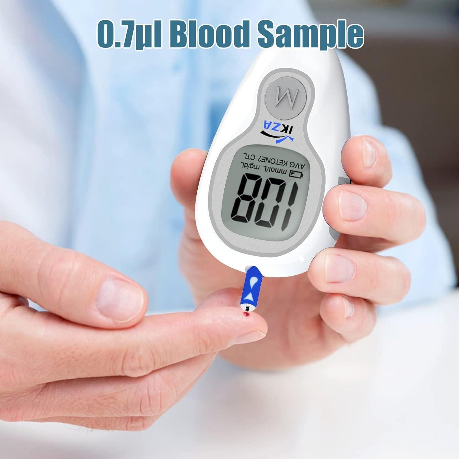 IKZA_ Blood Glucose Monitor Kit: 100 x Blood Glucometer Test Strips 100 ...