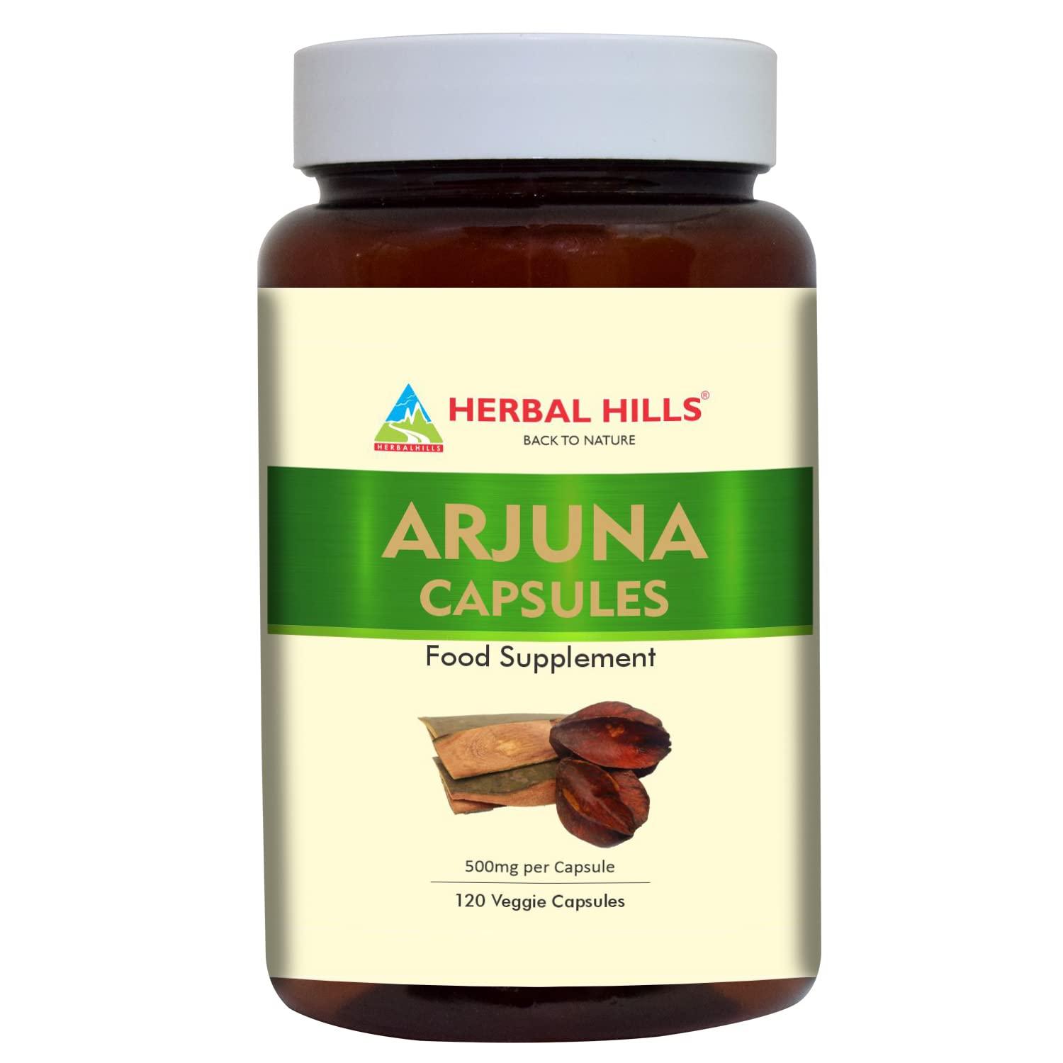 Herbal Hills Arjuna Capsules 500mg - 120 Veggie Capsules | Terminalia ...
