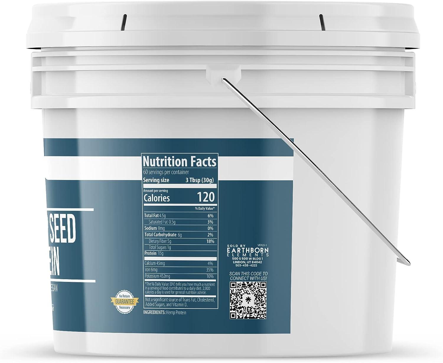 Earthborn Elements Hemp Seed Protein 1 Gallon Bucket Smoothies & Shakes ...