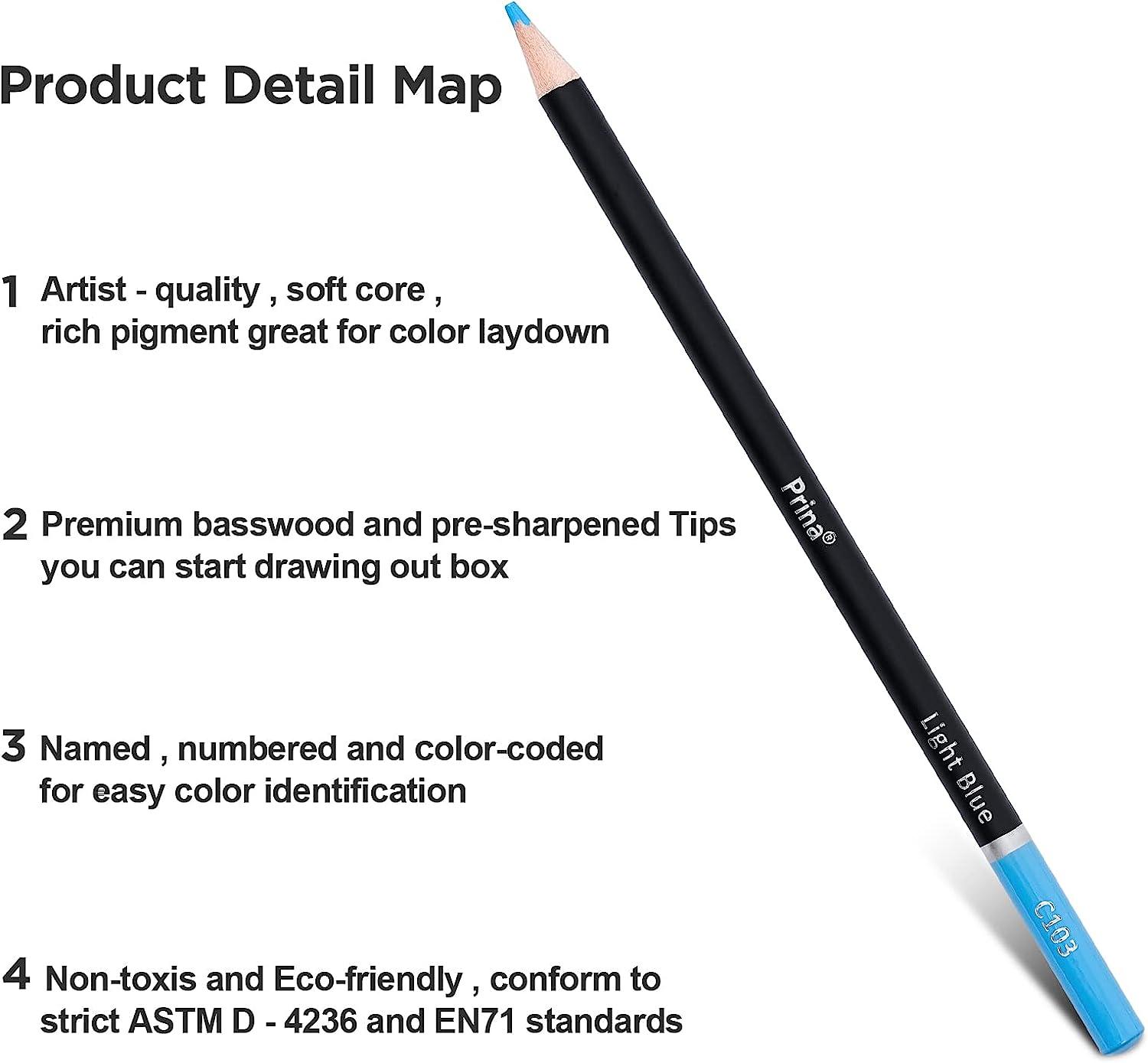 PRINA 120-Color Colored Pencils Set for Adults with Sketchbook ...