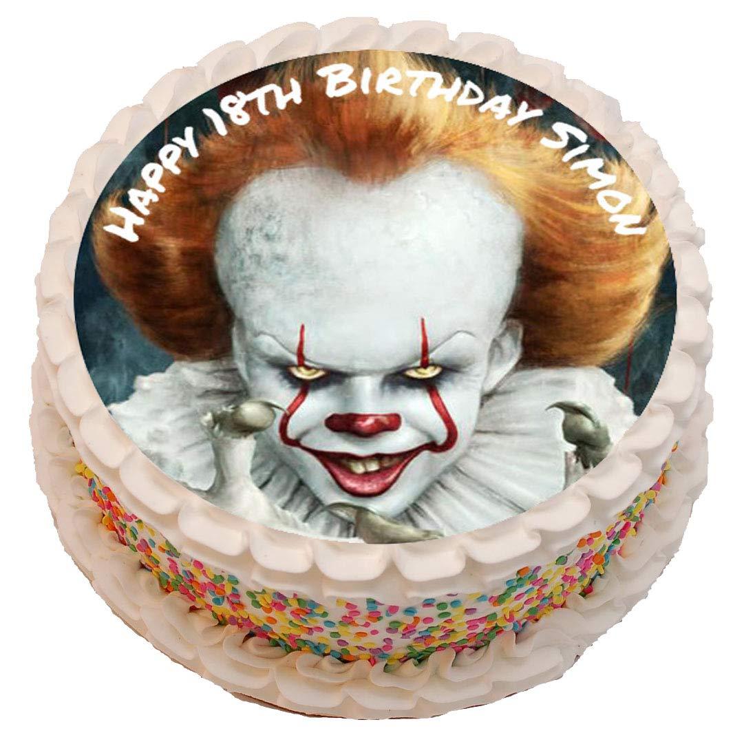Pennywise Clown Personalised PRE-CUT Cake Topper 8 Inch Round Edible ...