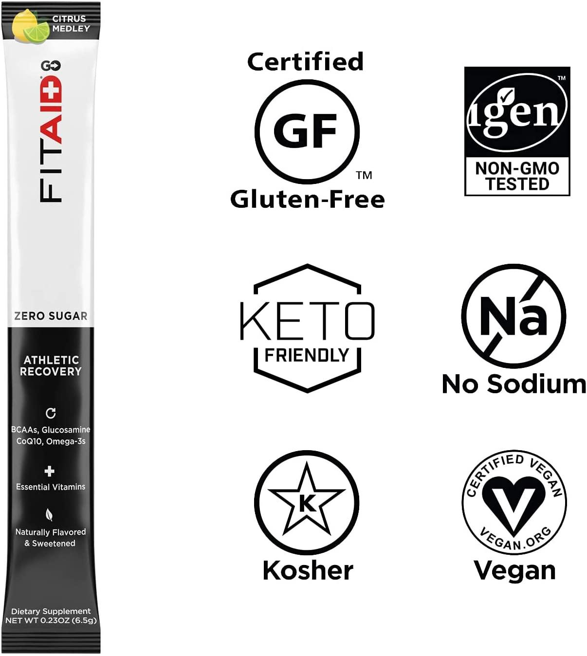 LIFEAID FITAID GO! ZERO SUGAR Recovery + Hydration Pack | BCAAs ...