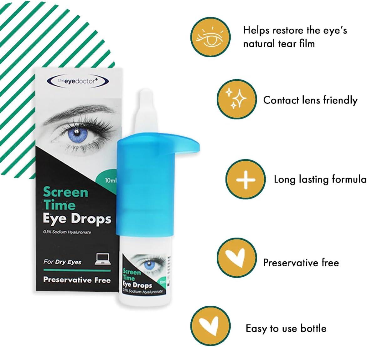 Eye Doctor Screen Time Eye Drops 10ml - Dry Eye Relief with Sodium ...