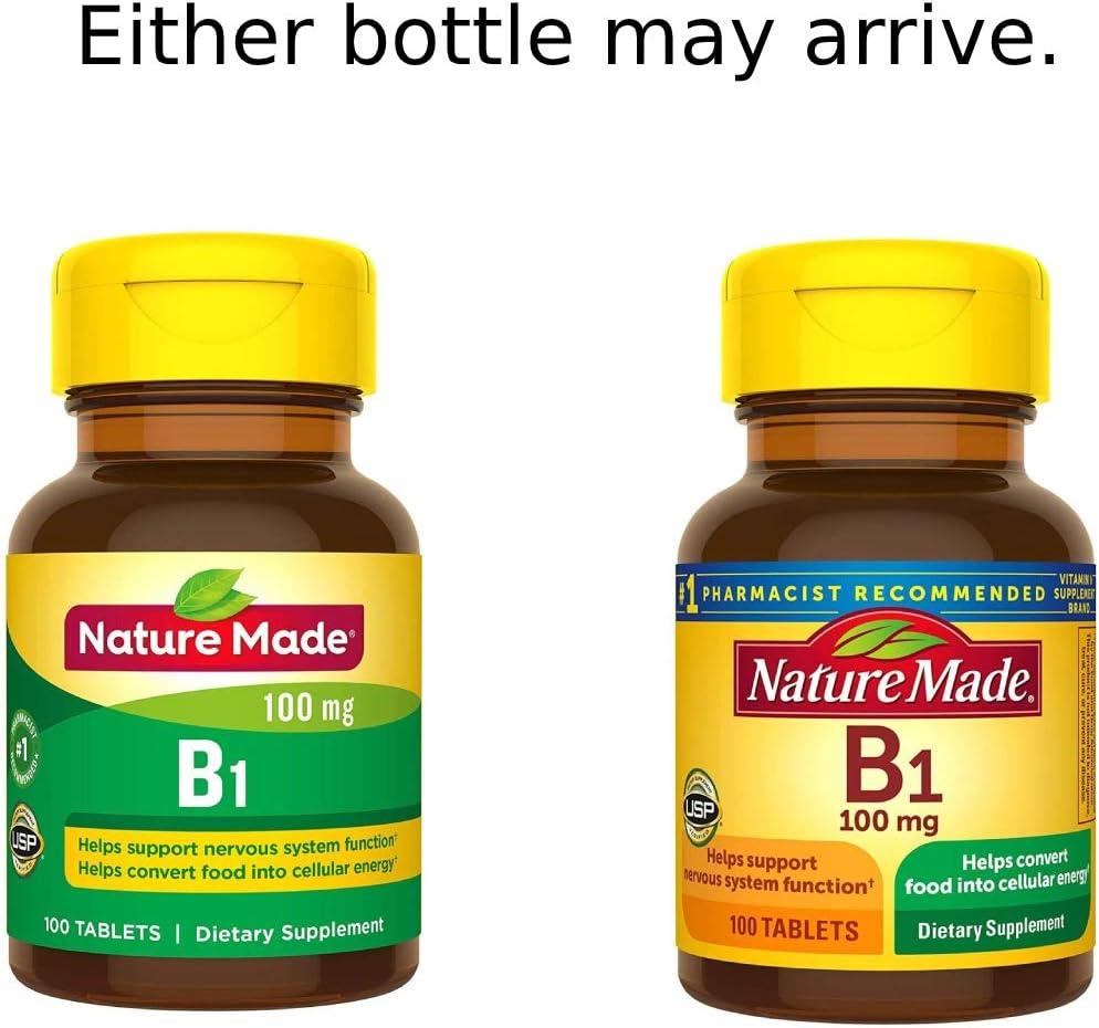 Nature Made B1 100mg 100 Count (5 Pack) - Essential Vitamin Supplement ...