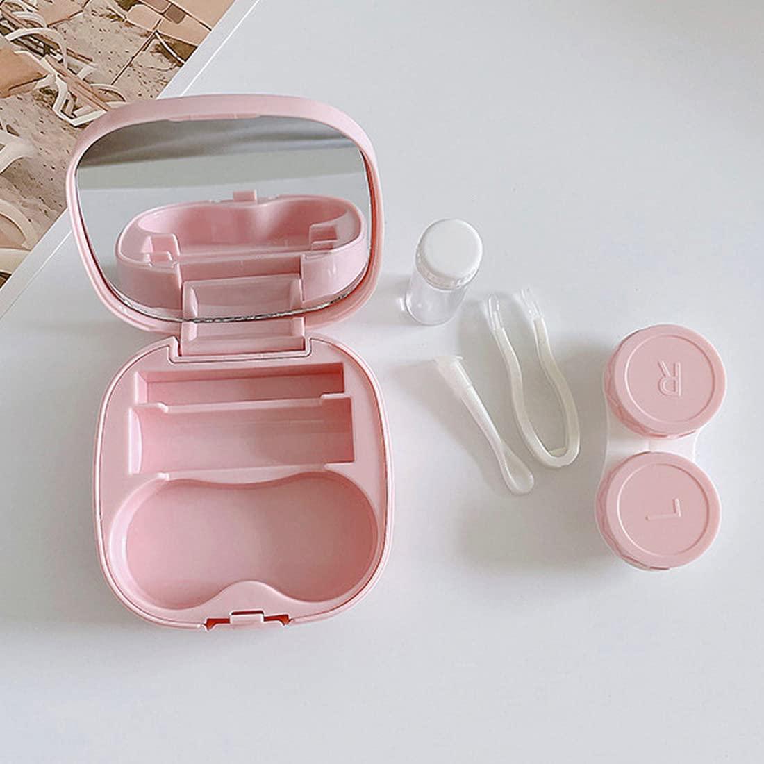 Mini Travel Contact Lens Etui Set - 2 Pieces with Mirror | Soft Storage ...
