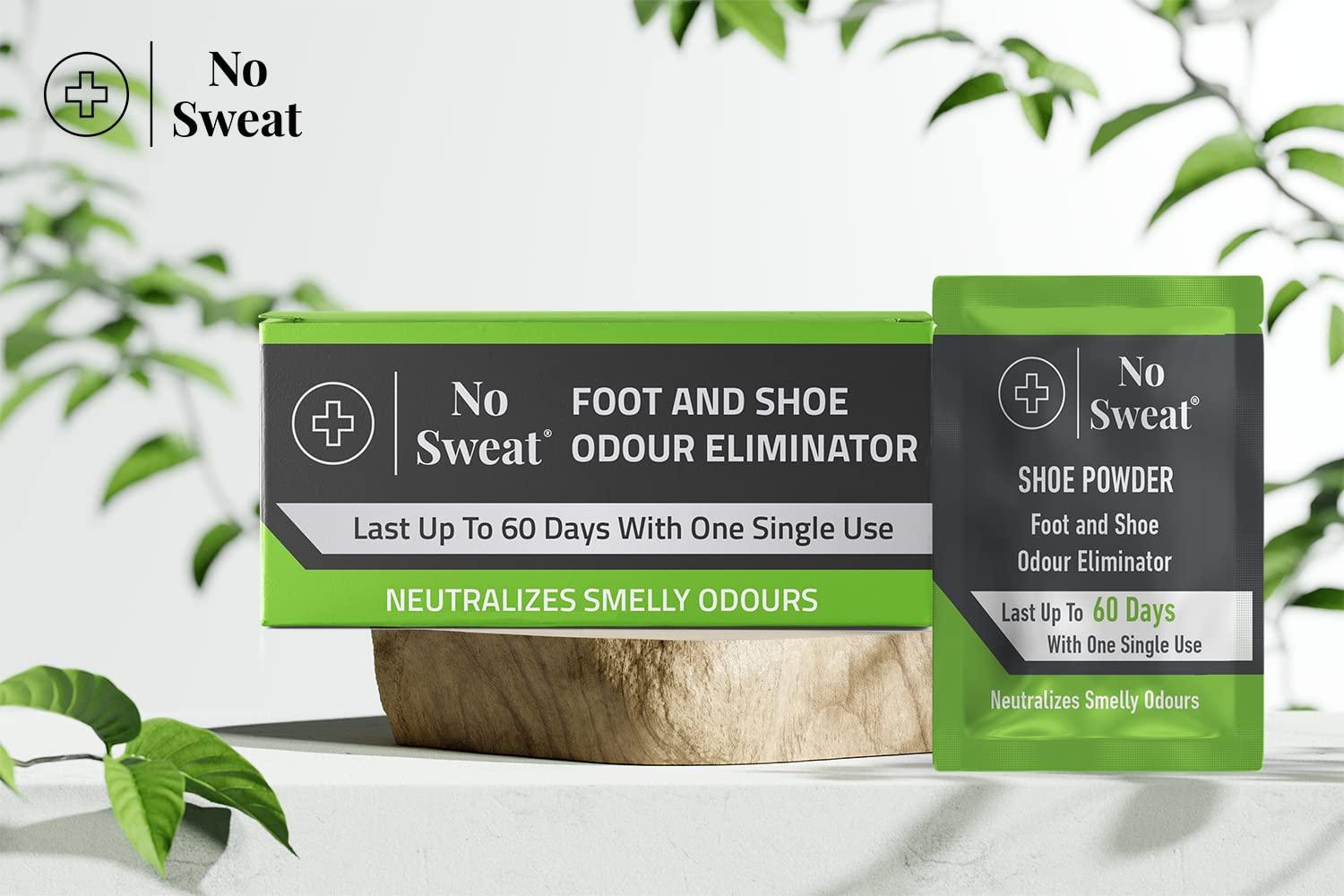 No Sweat Foot and Shoe Odour Eliminator Powder - Lasts Up to 60 Uses ...