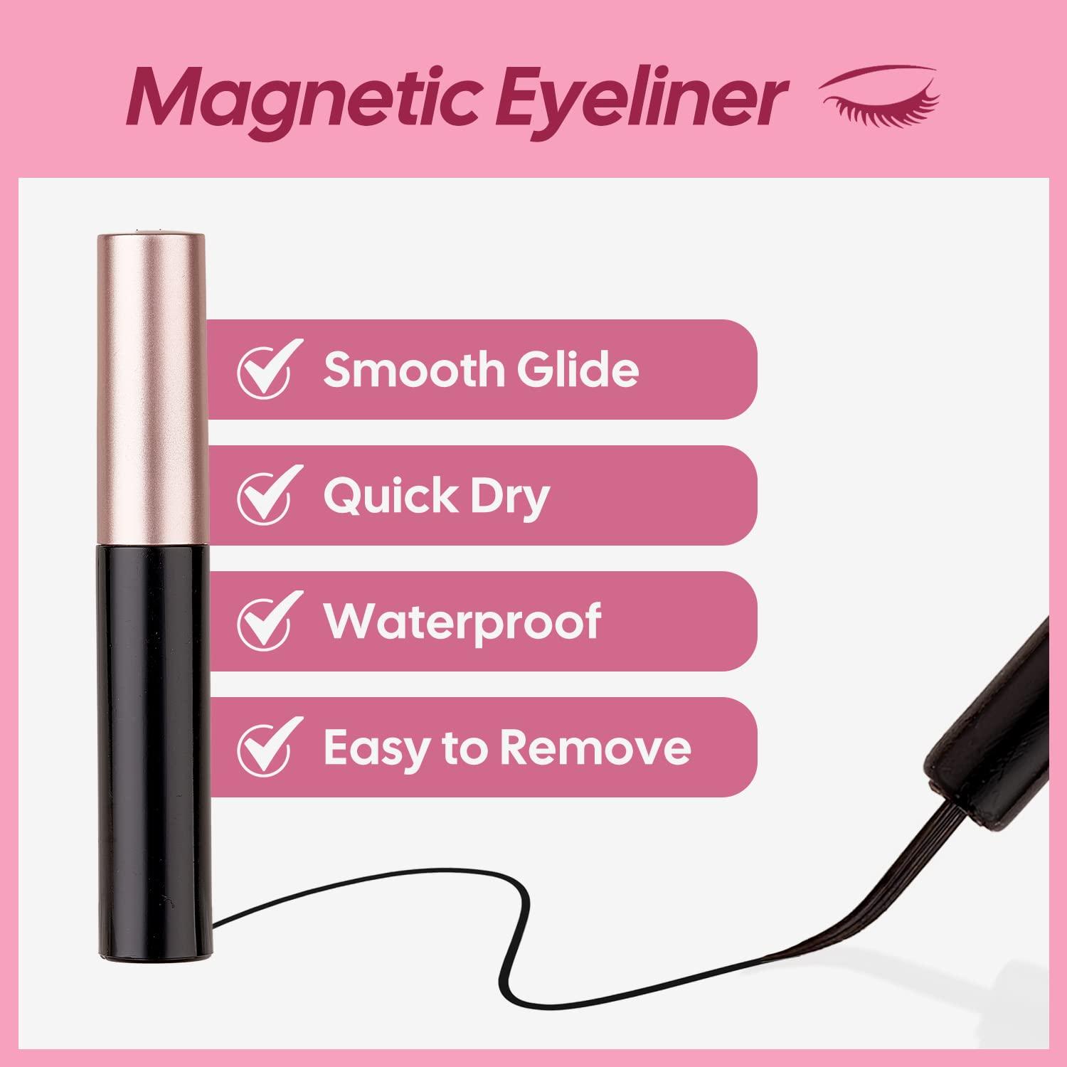 SHEKA Magnetic Eyelashes with Eyeliner - 5 Styles for Natural, Fluffy ...