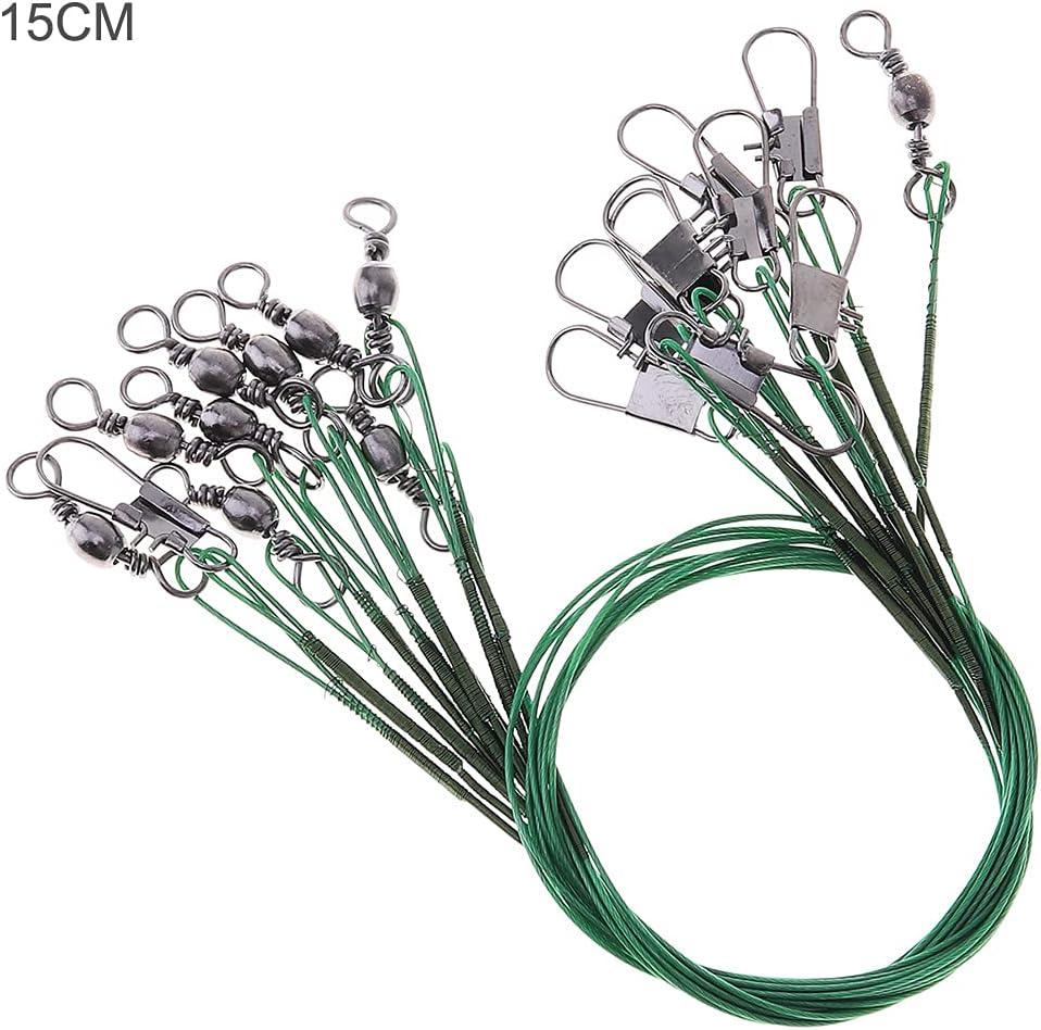 Origlam 20-Piece 15cm Fishing Wire Set | Stainless Steel Fishing Leader with Vertebrae & Push ...