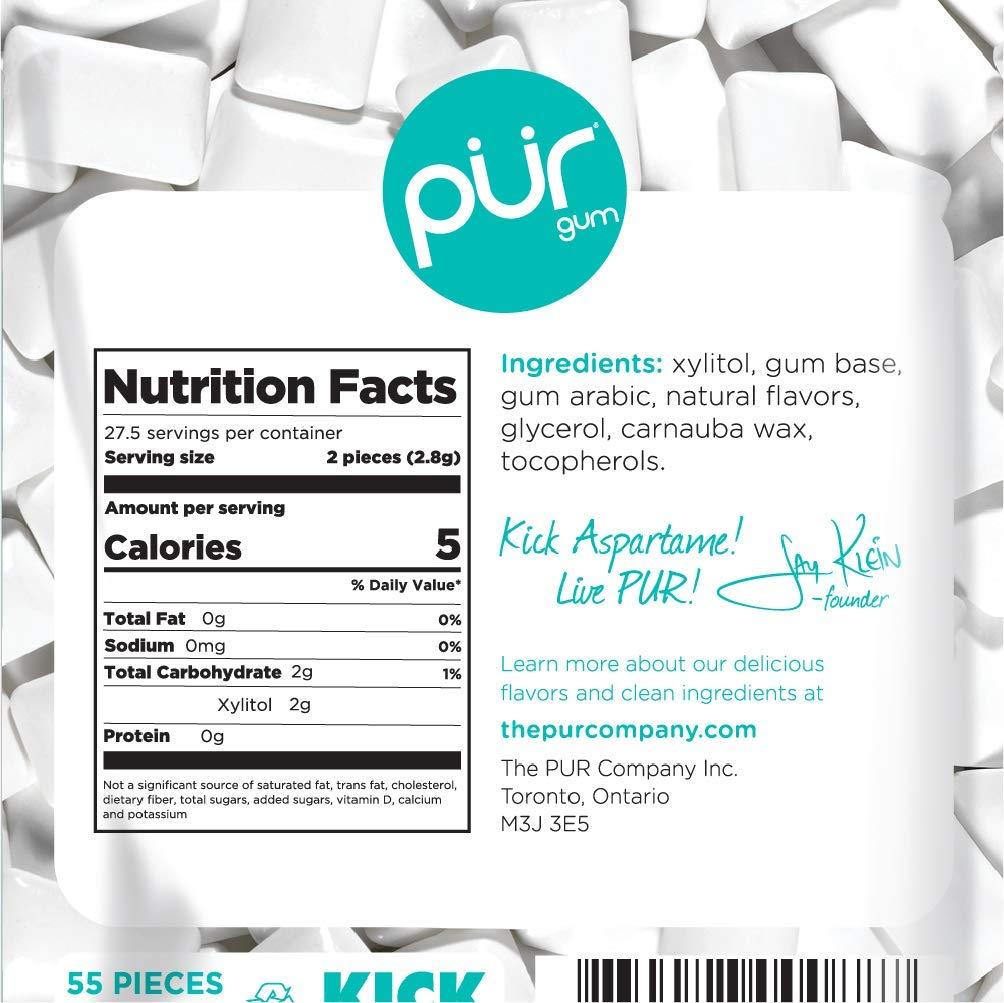 PUR Gum Wintergreen - Sugar Free, Vegan, Keto Friendly, 55 Pieces | Buy ...
