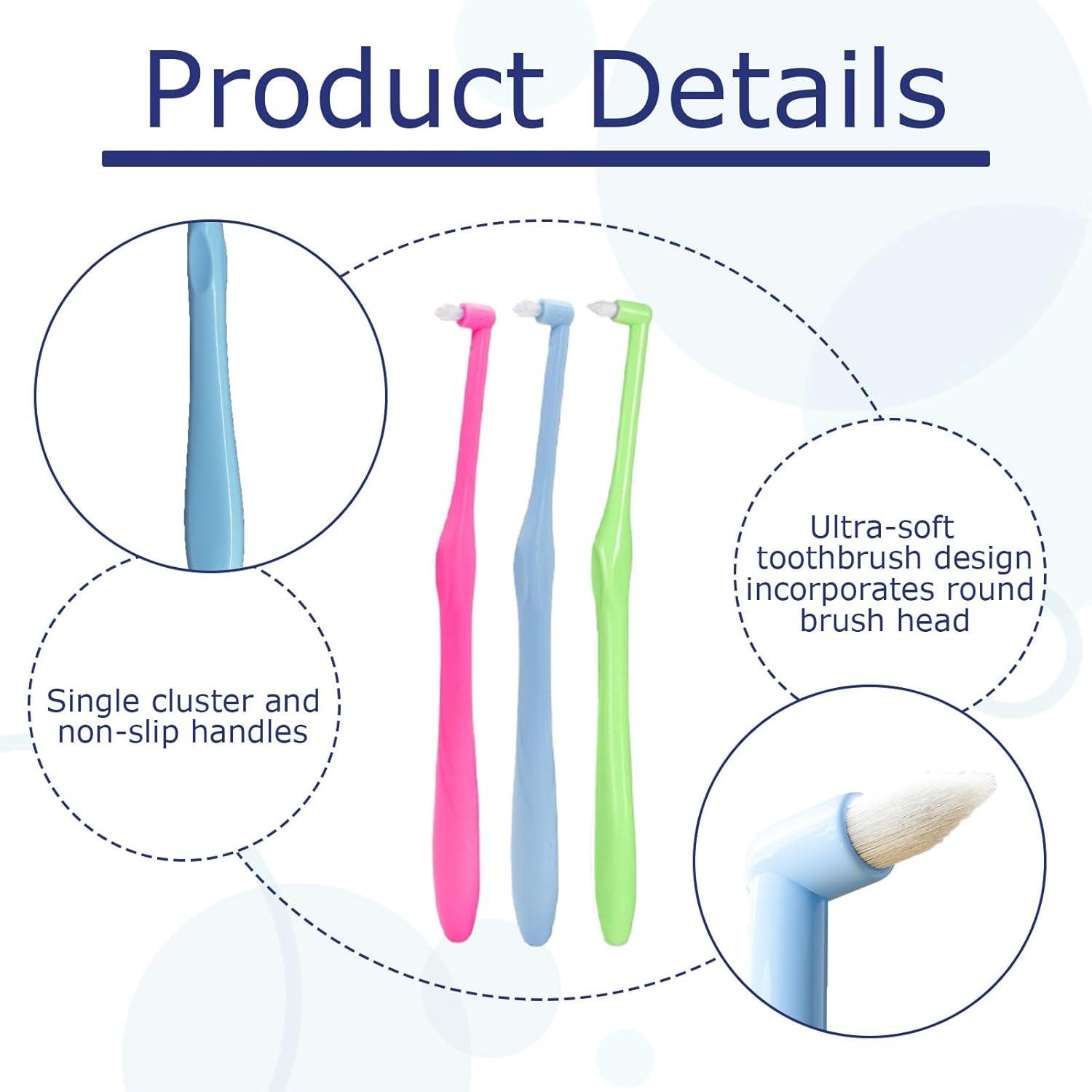 Intubated Raven Brush Set - 6 Mini Toothbrushes for Precise Dental ...