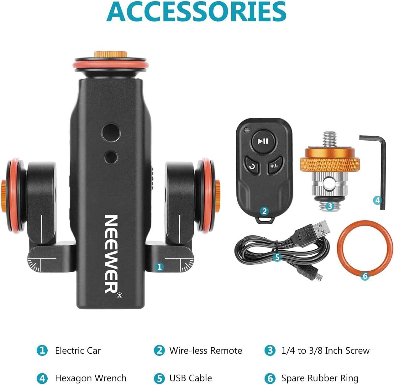 Neewer Wireless Video Camera Dolly: 3-Wheel Motorized Track Slider with ...