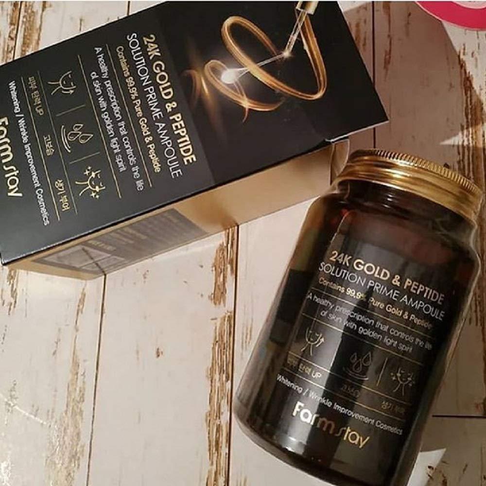 Farmstay 24K Gold & Peptide Prime Ampoule 250ml - Whitening & Wrinkle ...