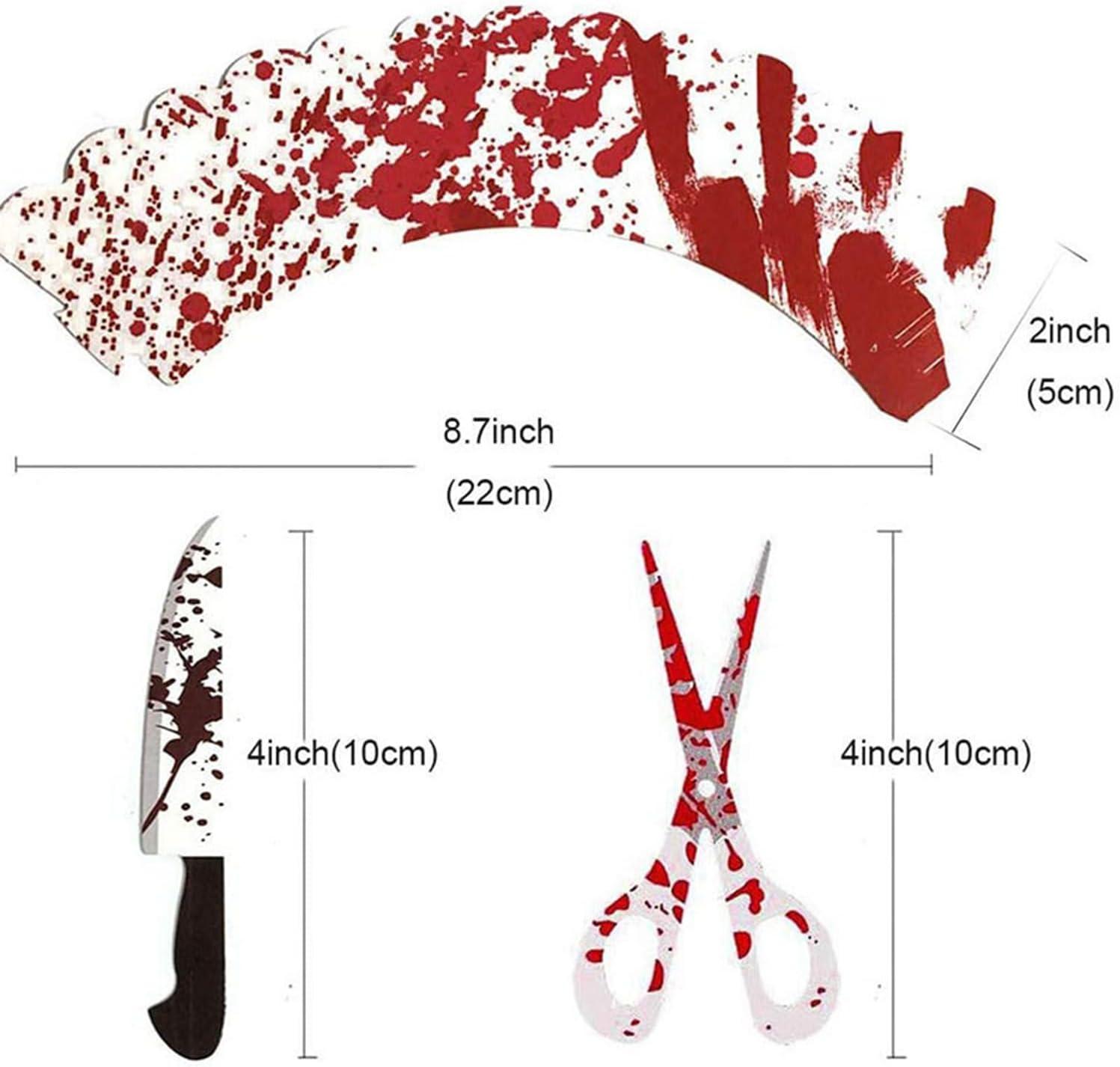 Dzrige 24 Pieces Halloween Cupcake Toppers Wrappers Horror Cake ...