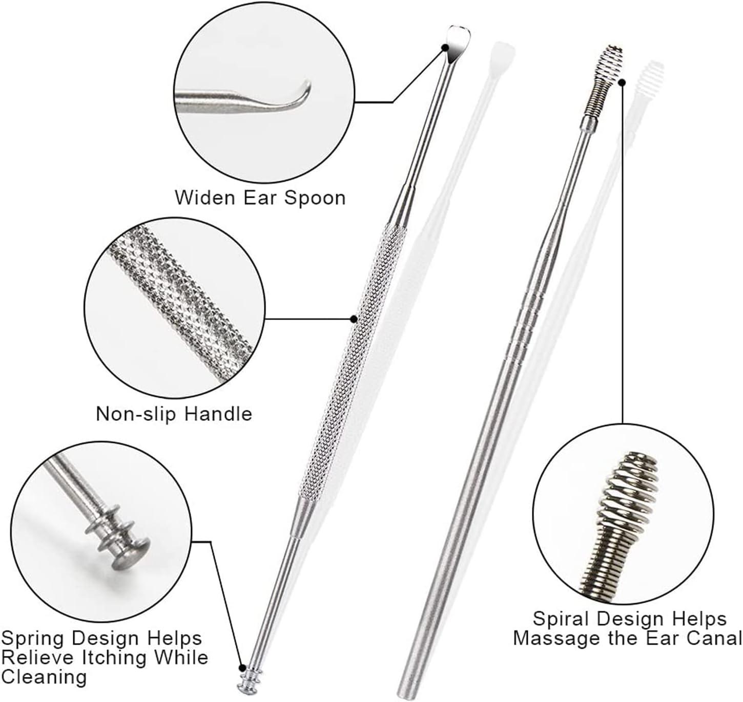 Stainless Steel Ear Cleaner Tool Set for Safe Ear Wax Removal ...