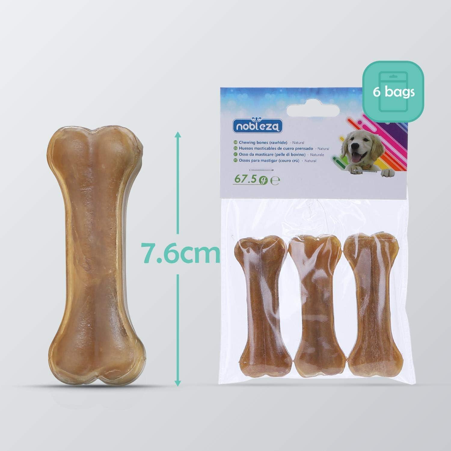 Nobleza 100% Natural Beef Dog Chewing Bones - 18 Pack Protein-Rich 7 ...
