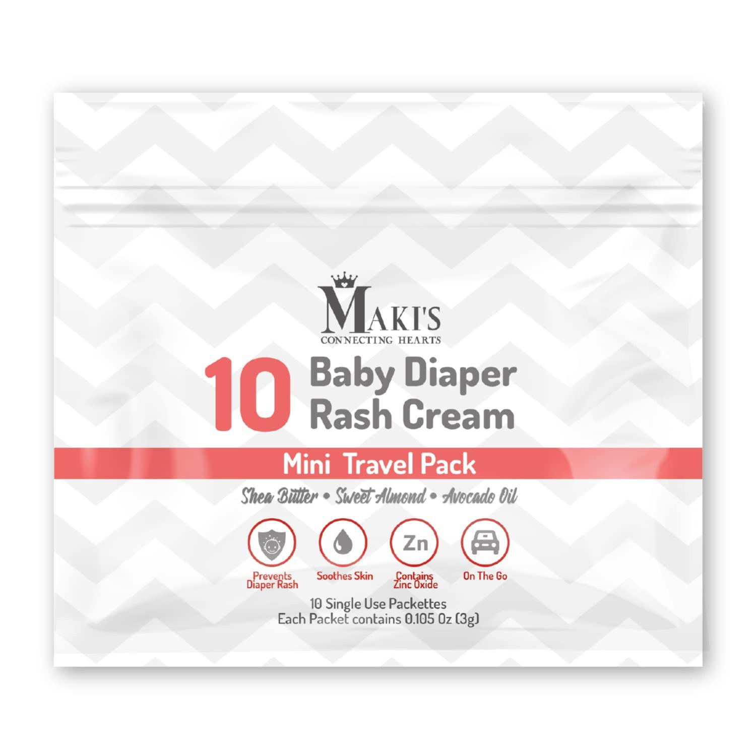 10 Travel Size Diaper Rash Cream Packets - Gentle Treatment ...