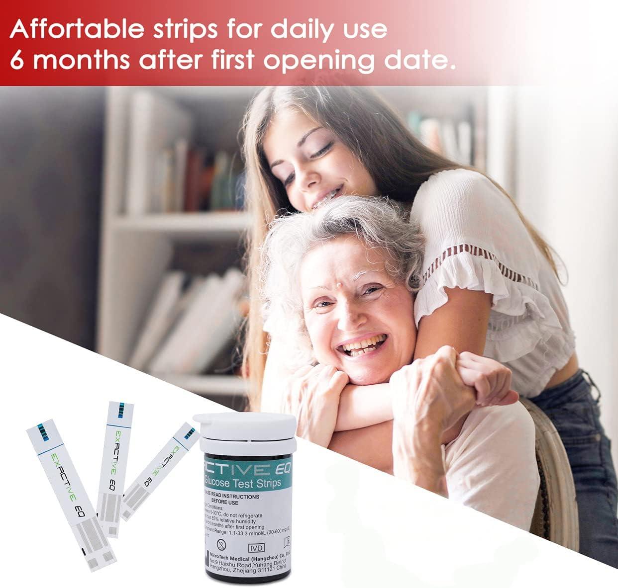 Exactive EQ Blood Glucose Test Strips & Lancets x50 - Accurate Diabetes ...