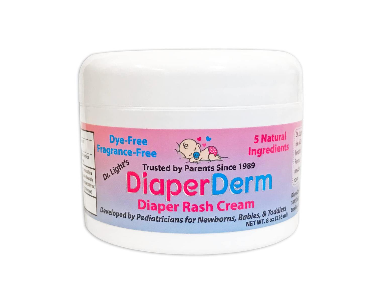 DiaperDerm 8oz All-Natural Pediatrician Formulated Diaper Rash Cream ...