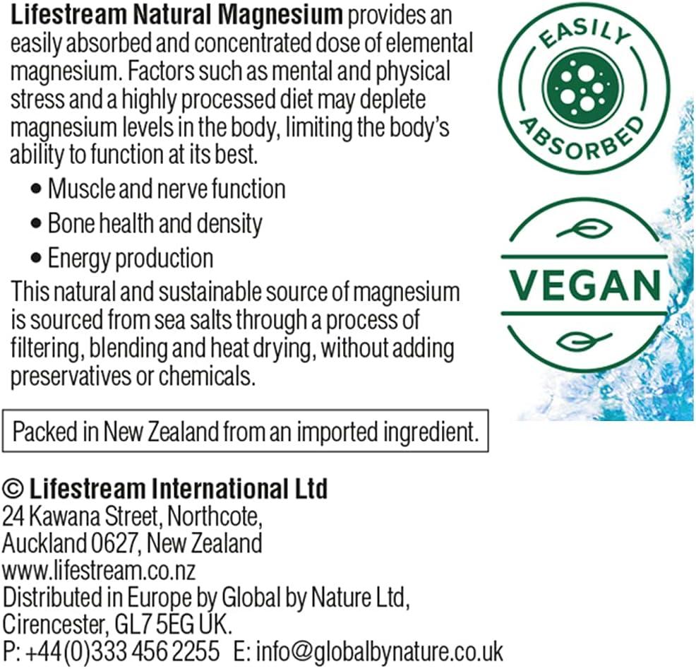 Lifestream Natural Magnesium Powder 150g - Pure Marine Source | High ...