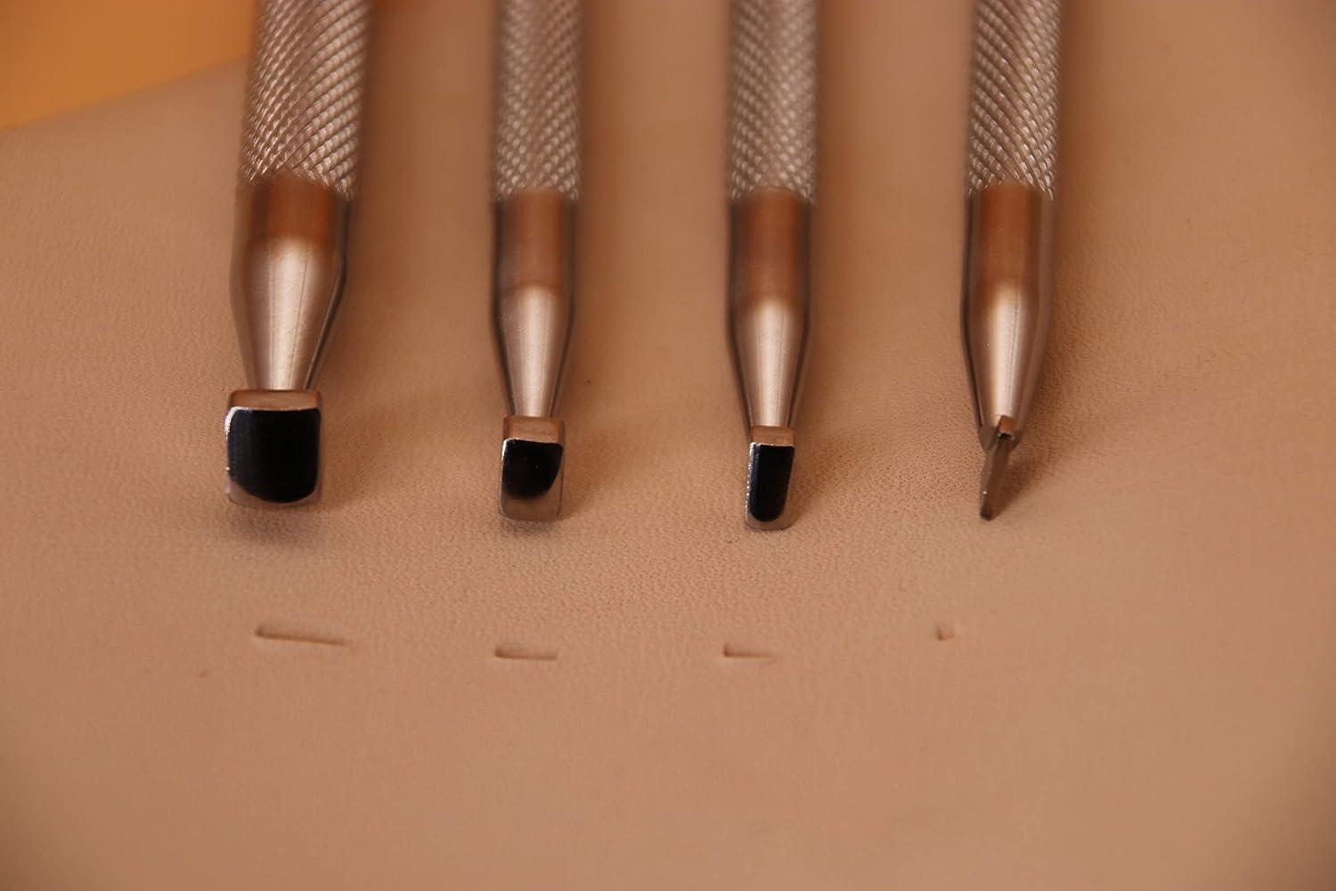 4pcs Stainless Steel Leather Beveling Set - Smooth Angle Beveler Stamps ...