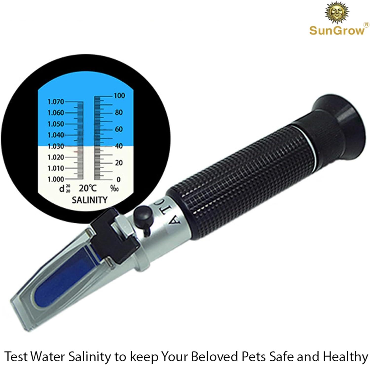 SunGrow Aquarium Refractometer - 7.6 Inches - Accurate Salinity ...