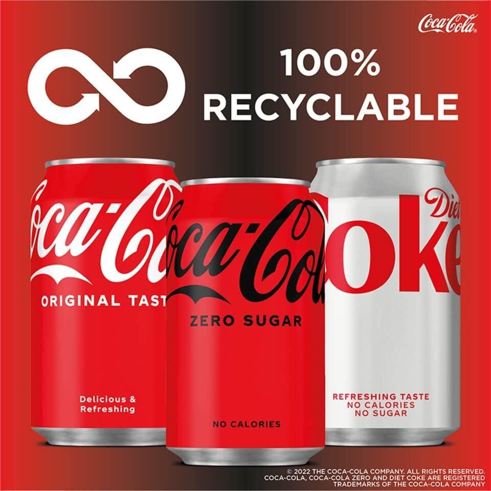 Coca Cola Zero Sugar Soft Drink Can 150ml Soft Drinks Mini Cans 150ml ...