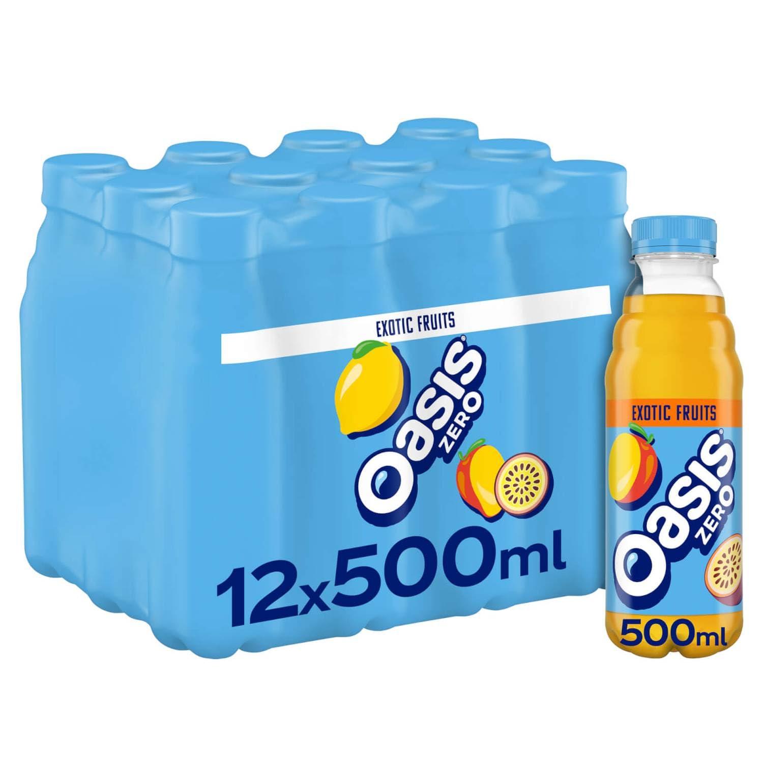 Oasis Zero No Sugar Exotic Fruits 500ml (24 Bottles) | Buy Now with ...
