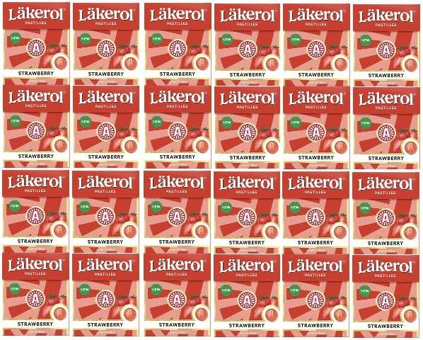 24x25g Strawberry L kerol (Lakerol) Sugar Free Fruit Pastilles Box ...
