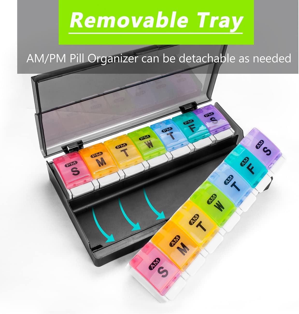 Remtise Weekly Pill Organizer 2 Times a Day - AM/PM Medicine Organizer ...